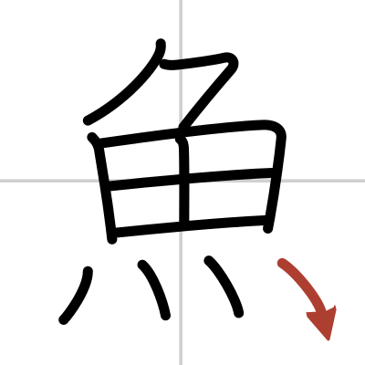 Kanji details for 魚 - Japanese dictionary - JapanDict